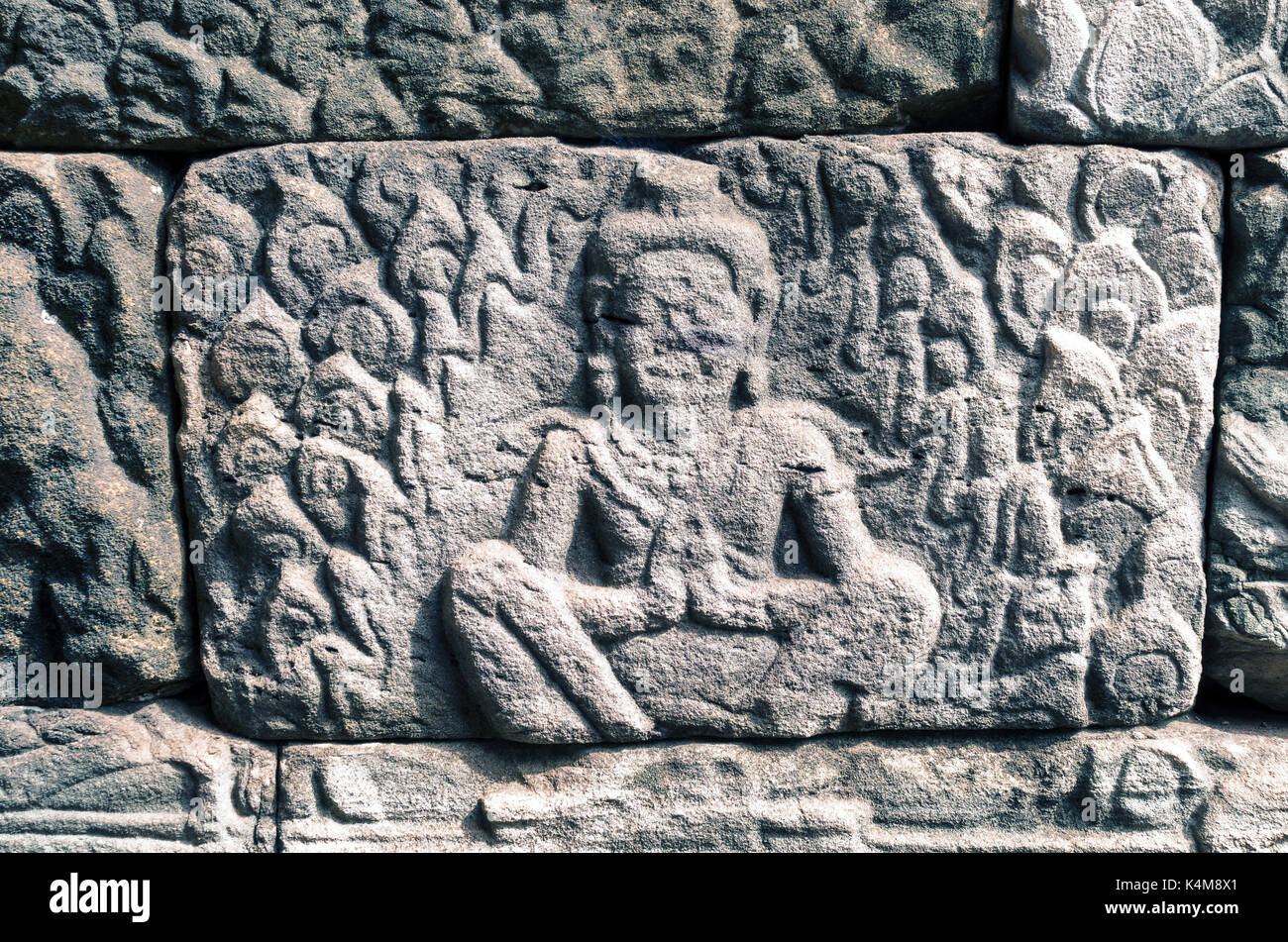 Bas-relief of Bayon Temple Stock Photo - Alamy