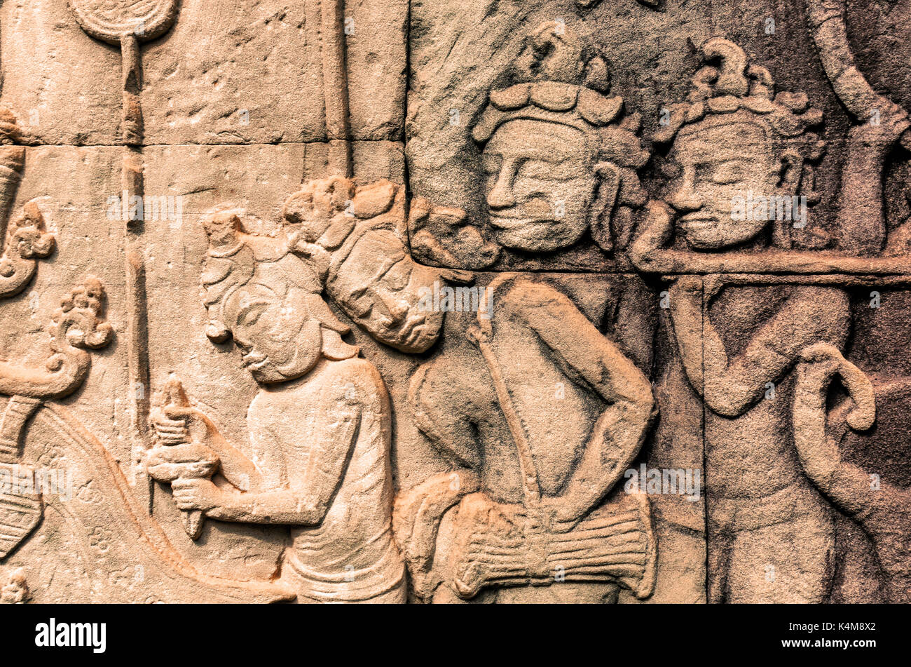 Bas-relief of Bayon Temple Stock Photo - Alamy