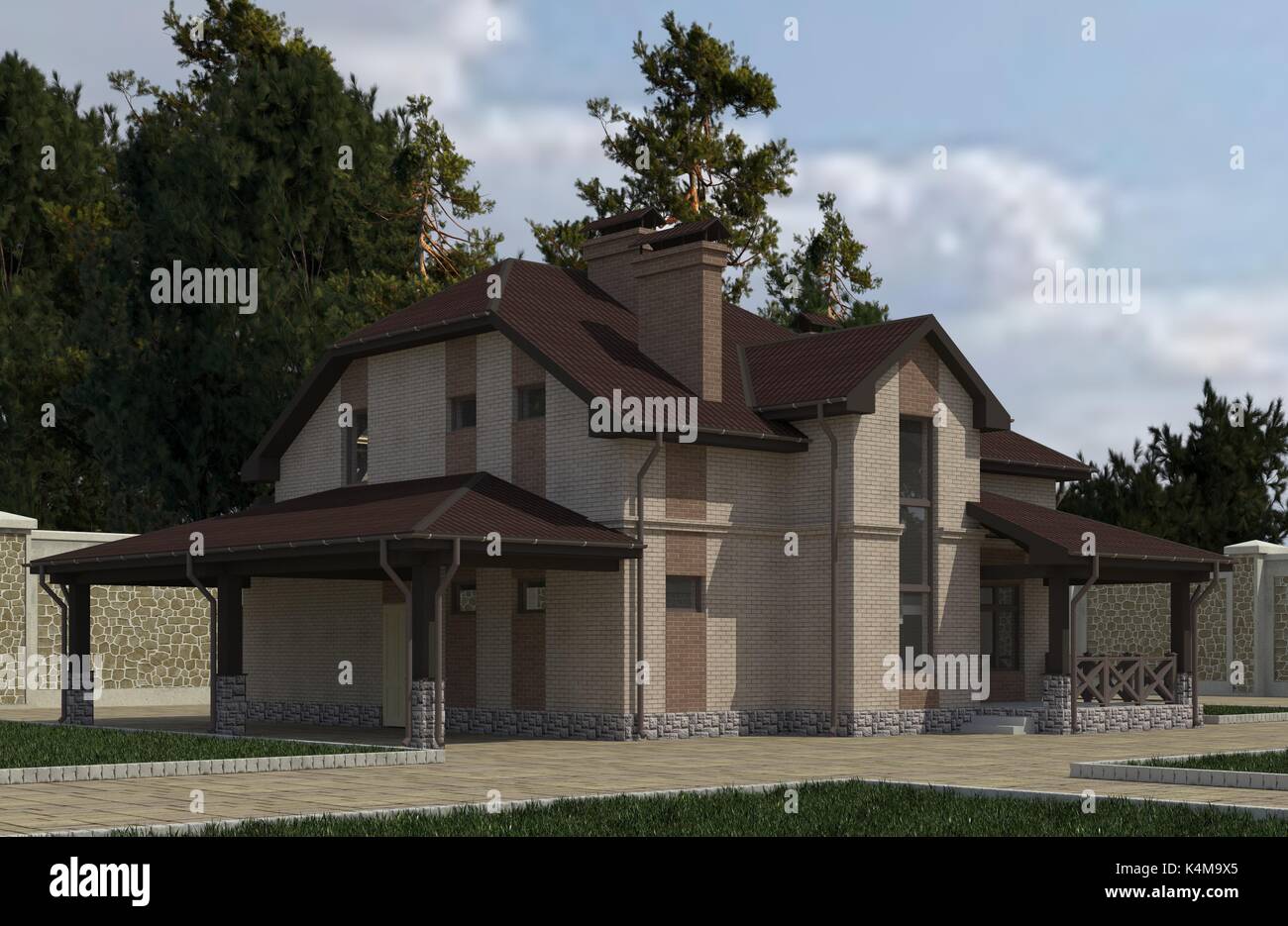 Building Photo Realistic Render 3D Illustration Stock Photo - Alamy