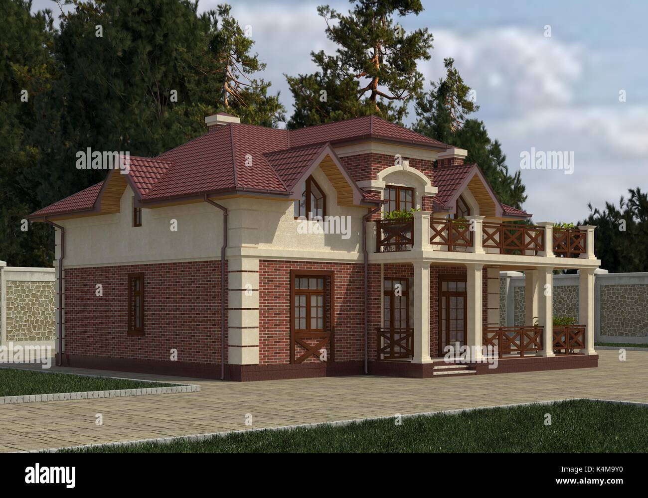 Building Photo Realistic Render 3D Illustration Stock Photo - Alamy