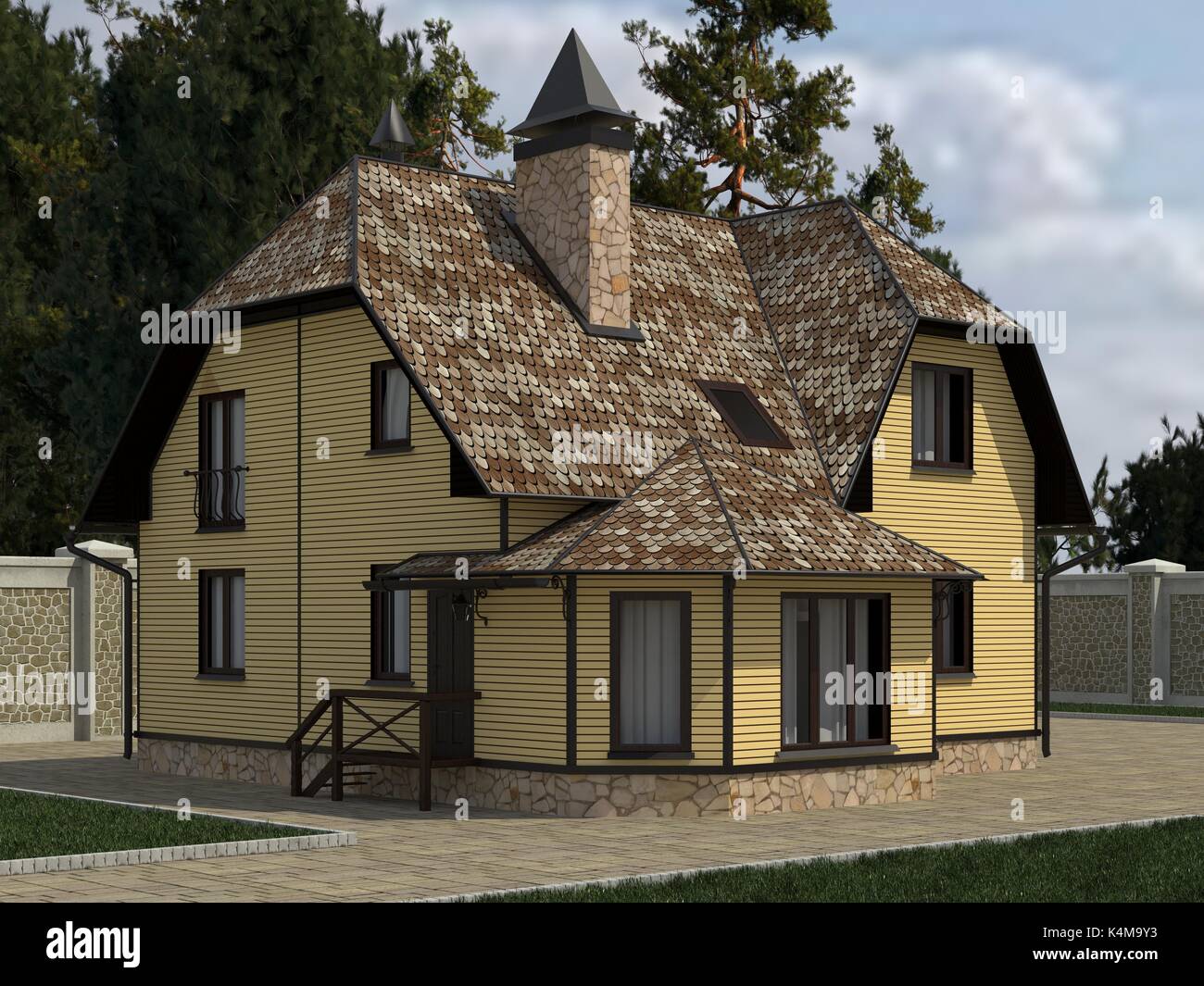 Building Photo Realistic Render 3D Illustration Stock Photo - Alamy