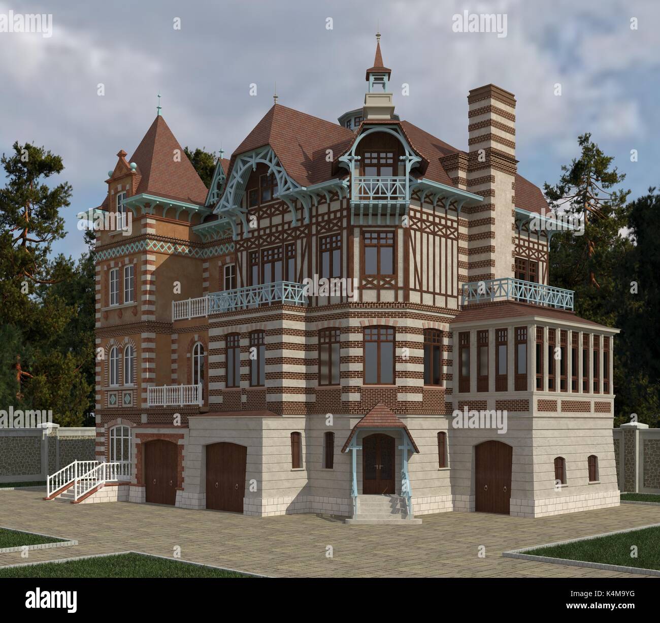 Building Photo Realistic Render 3D Illustration Stock Photo - Alamy