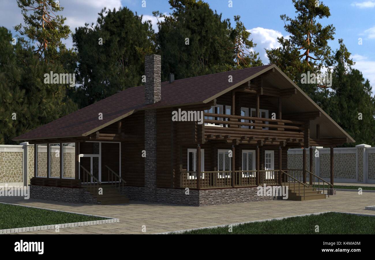 Building Photo Realistic Render 3D Illustration Stock Photo - Alamy