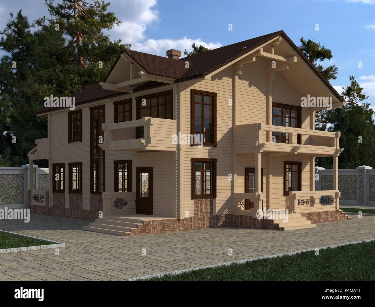 Building Photo Realistic Render 3D Illustration Stock Photo - Alamy