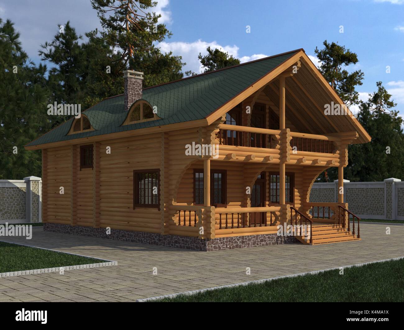 Building Photo Realistic Render 3D Illustration Stock Photo - Alamy