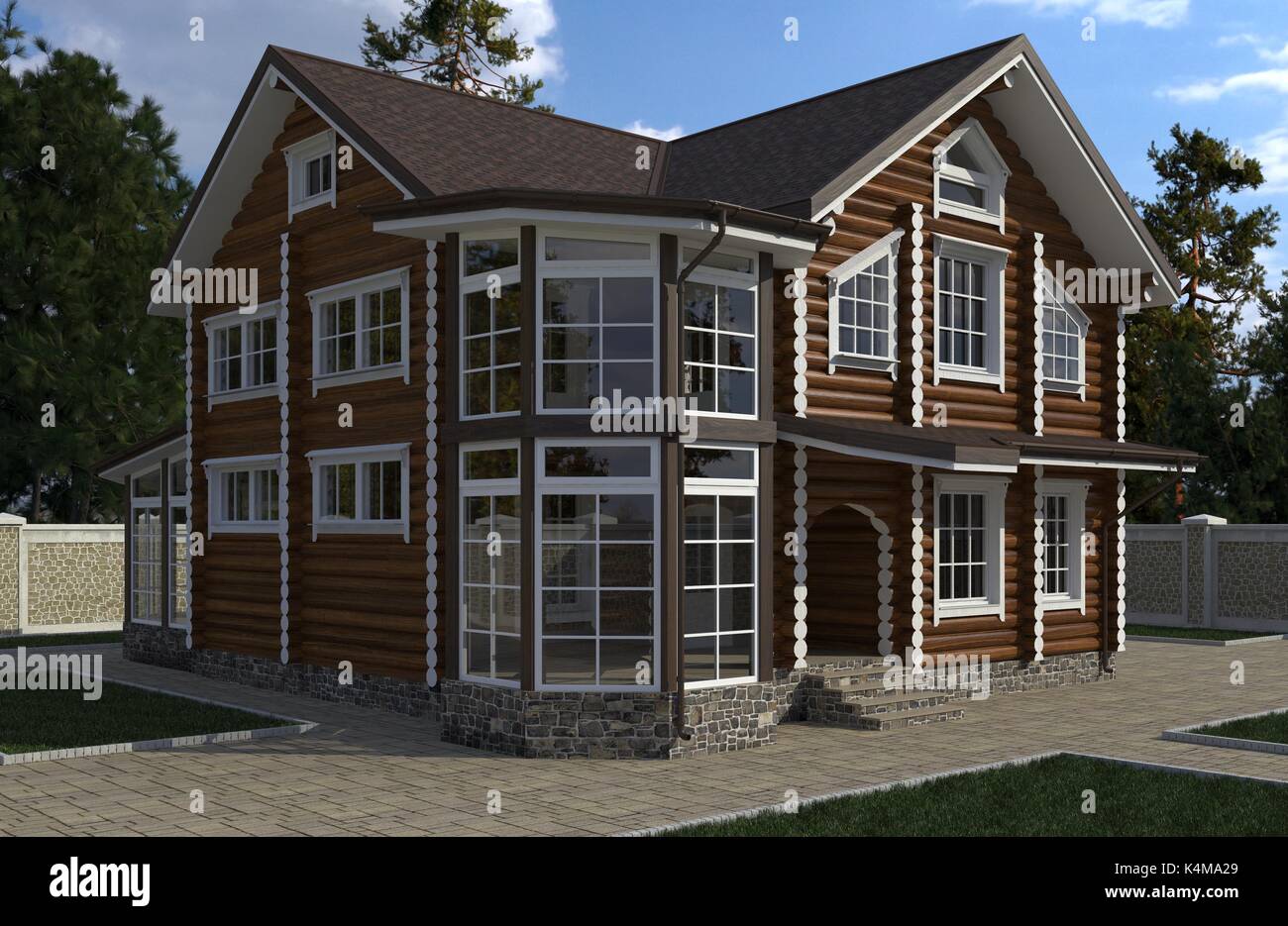 Building Photo Realistic Render 3D Illustration Stock Photo - Alamy