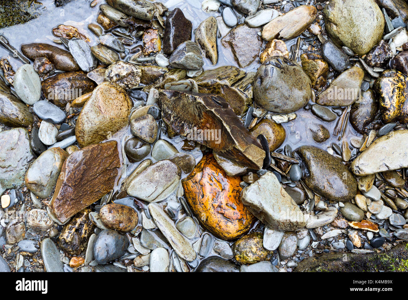 Pebbles and stones in a Welsh stream Stock Photo - Alamy