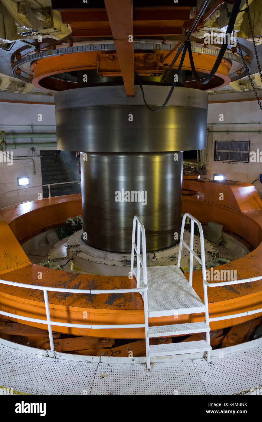 turbine shaft at the itaipu hydroelectric plant - vertical Stock Photo ...