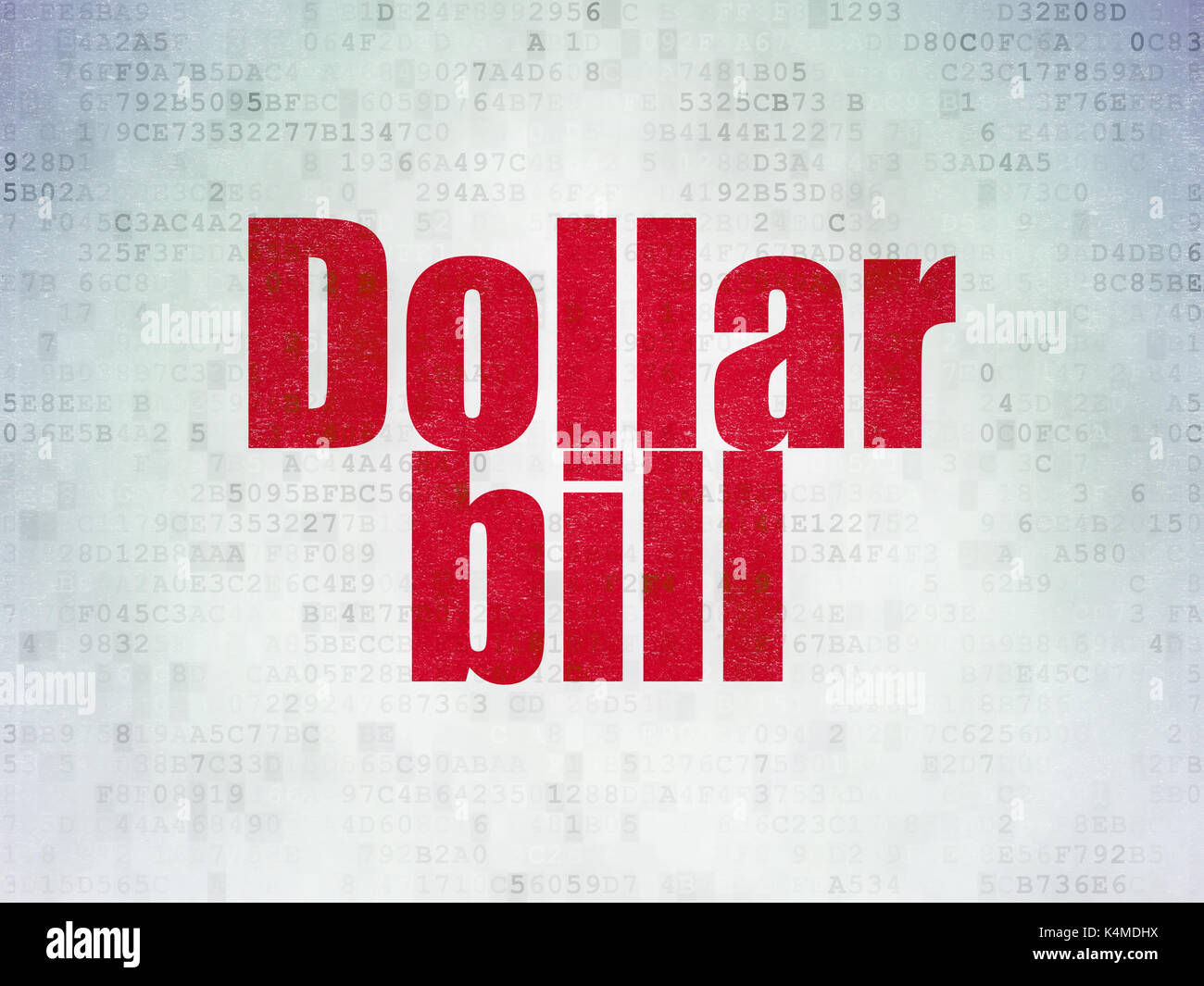 Currency concept: Painted red word Dollar Bill on Digital Data Paper ...