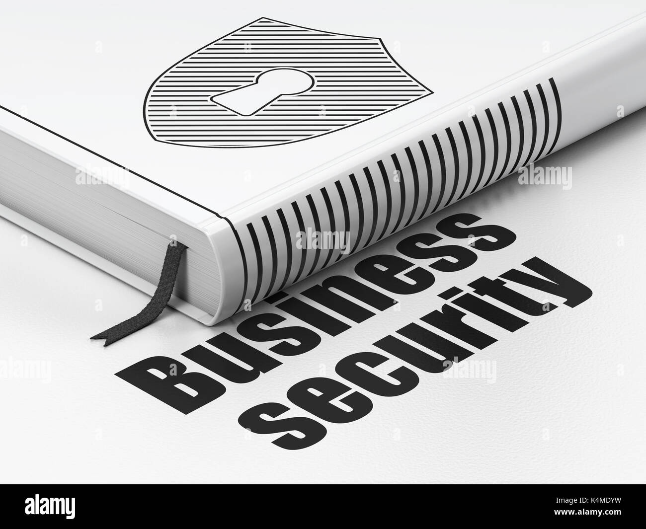 Privacy concept: closed book with Black Shield With Keyhole icon and ...