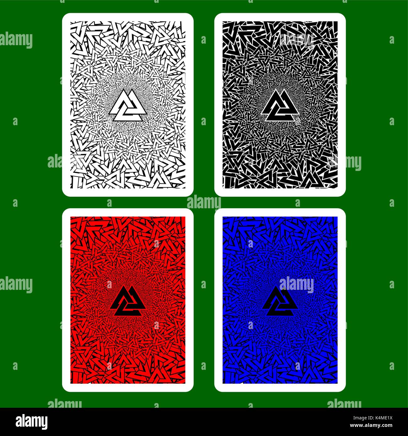 Playing Card Back Designs, Valknut vector pattern Stock Vector Image ...