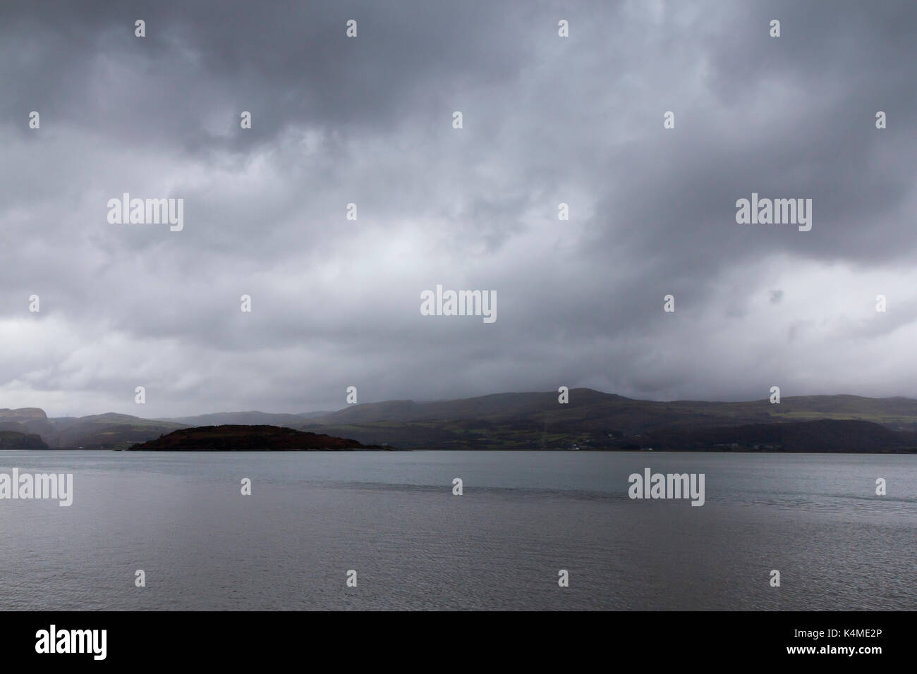 North Wales seascapes with hills and ominous grey skies Stock Photo - Alamy