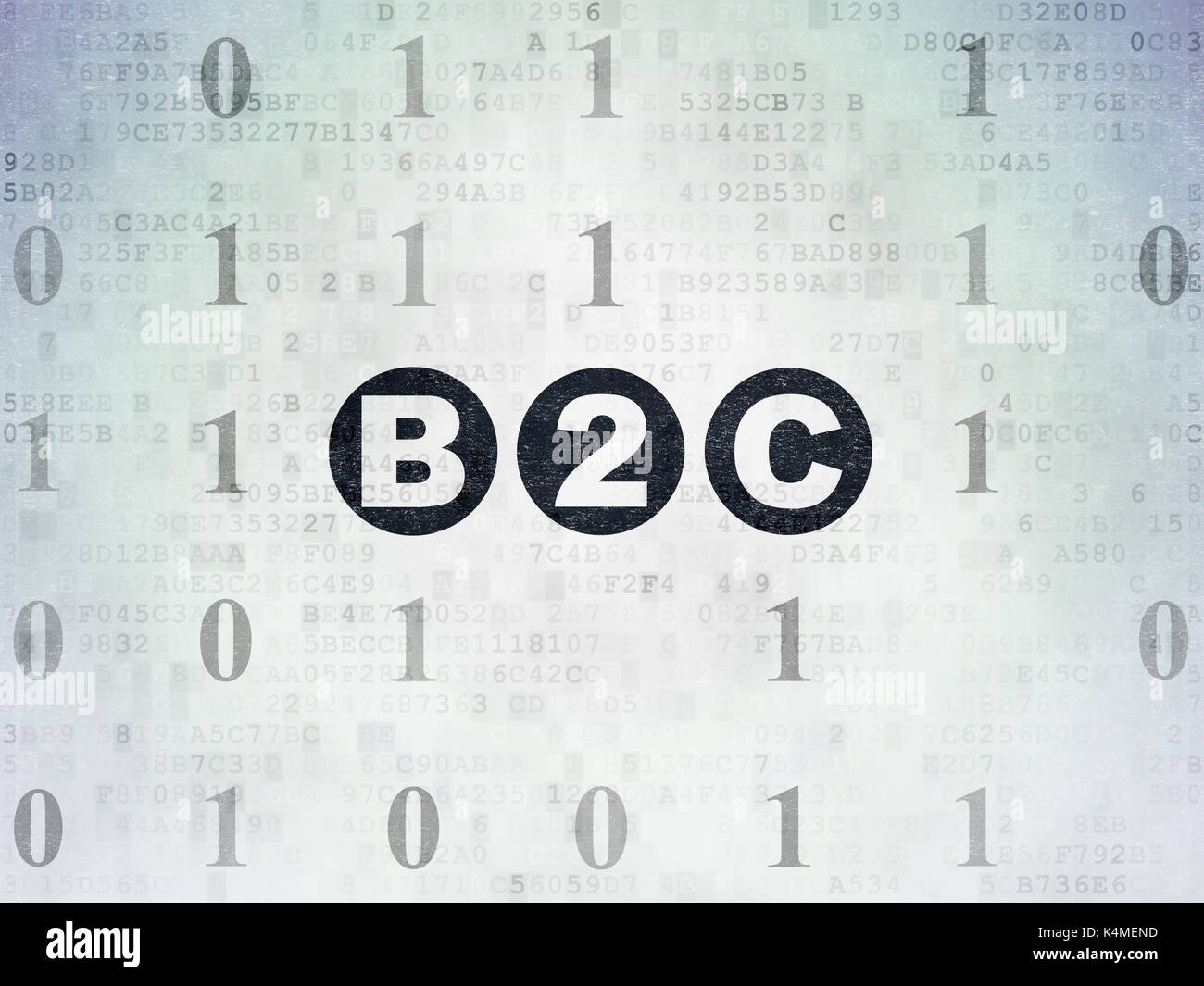 Finance concept: Painted black text B2c on Digital Data Paper background with Binary Code Stock ...