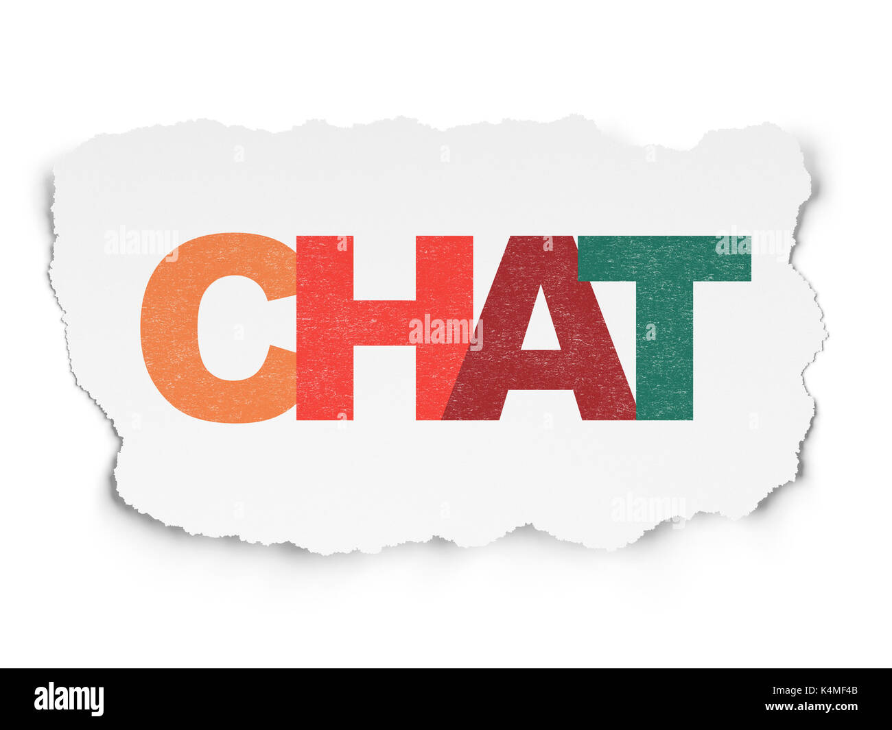 Web development concept: Painted multicolor text Chat on Torn Paper ...