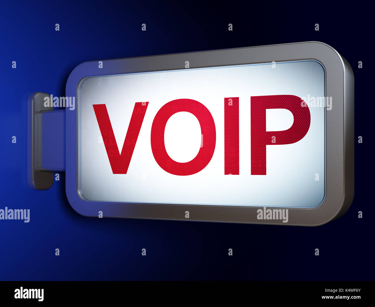 Web design concept: VOIP on advertising billboard background, 3D ...