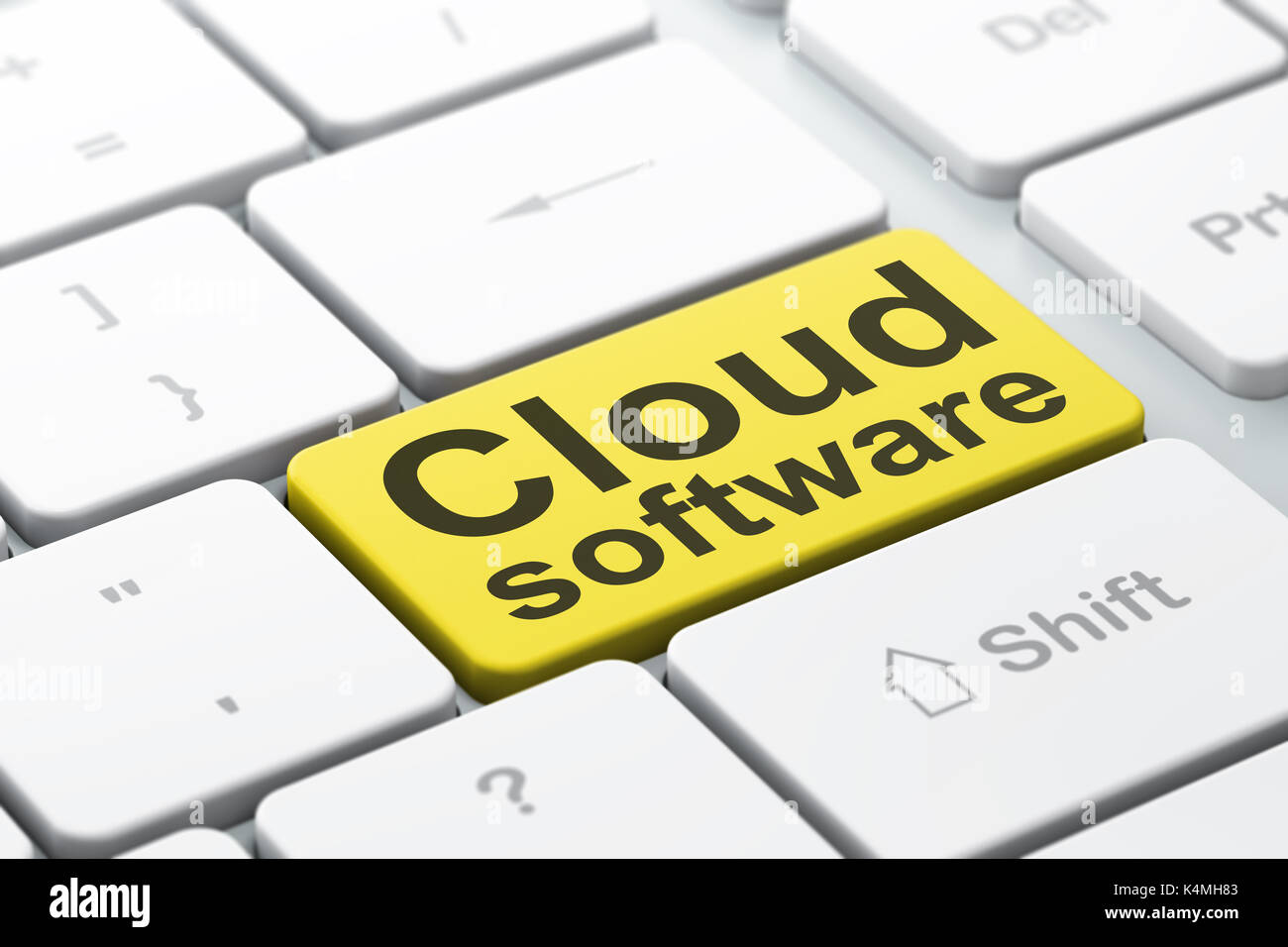 Cloud computing concept: computer keyboard with word Cloud Software ...