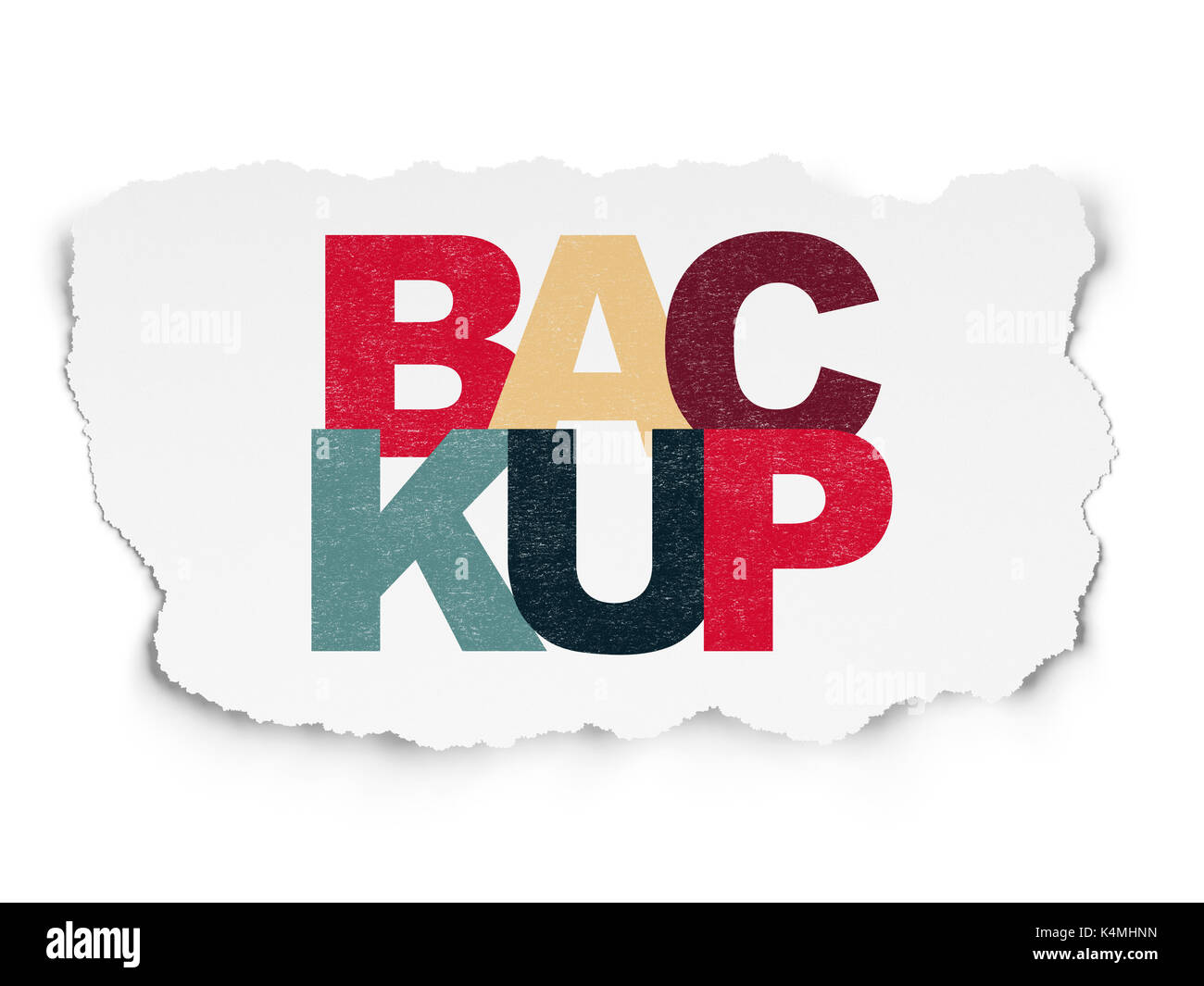 Software concept: Painted multicolor text Backup on Torn Paper background Stock Photo - Alamy