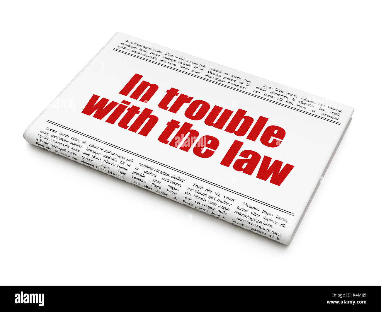 Law concept: newspaper headline In trouble With The law Stock Photo - Alamy