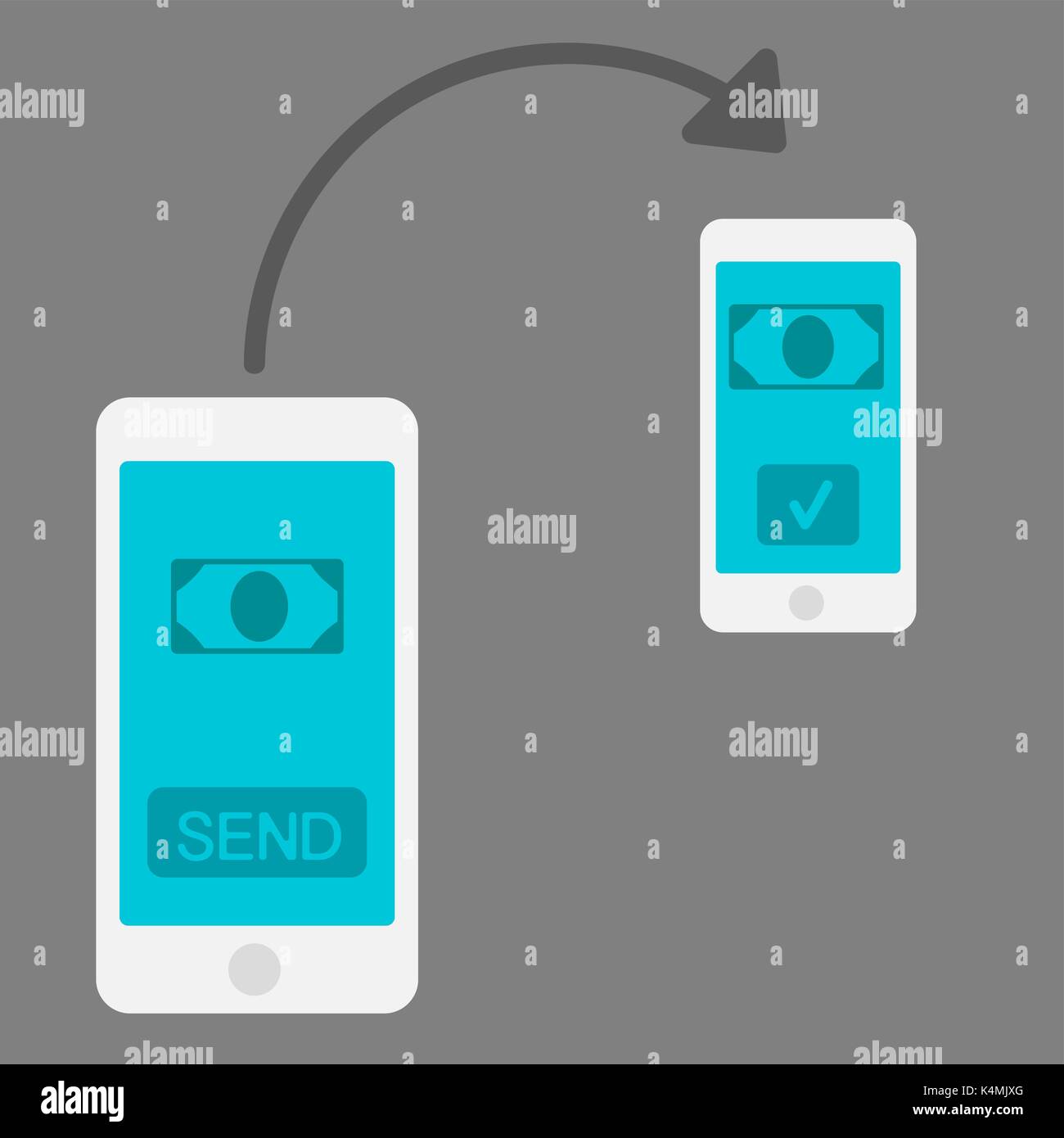 Mobile money transfer flat design style vector Stock Vector Image & Art ...
