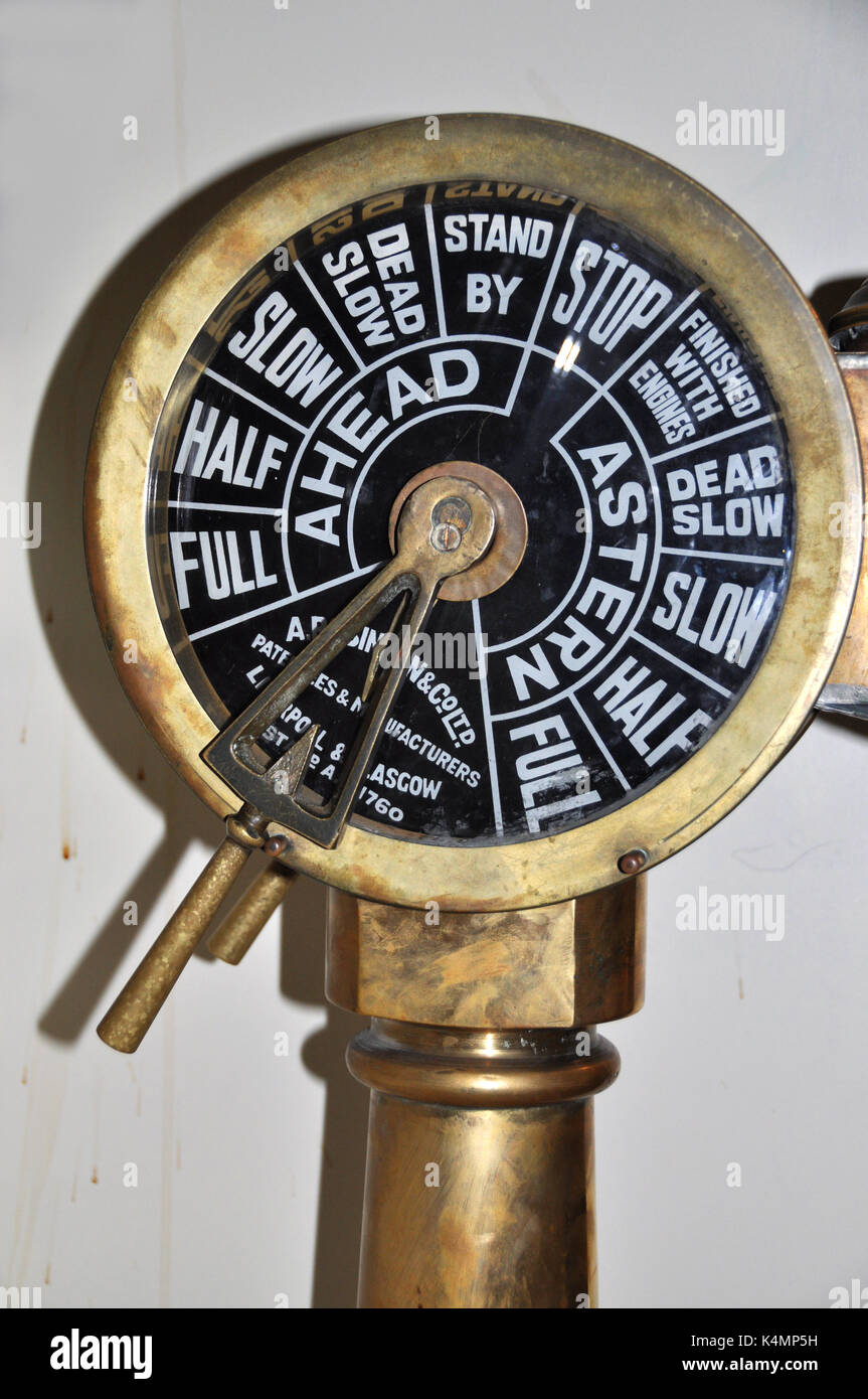 Old Engine Room Telegraph, for communicating order for ship's speed to ...