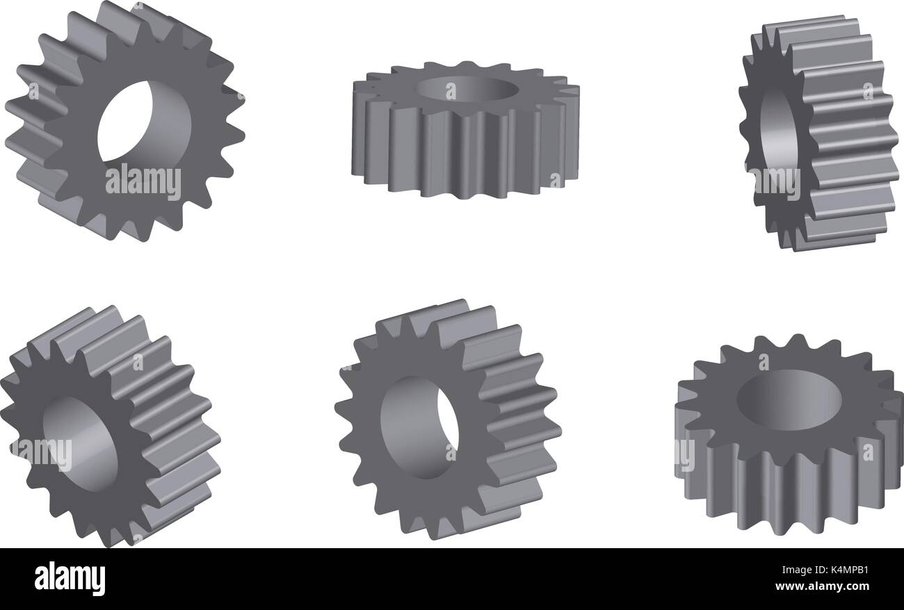Mechanical cogwheel set in 3D, vector Stock Vector Image & Art - Alamy