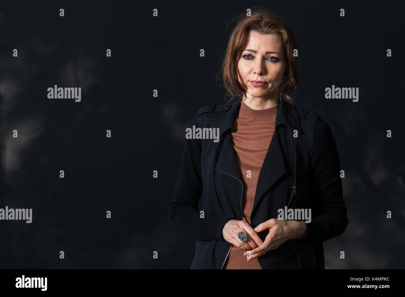 Turkish author, columnist and speaker Elif Shafak attends a photocall ...