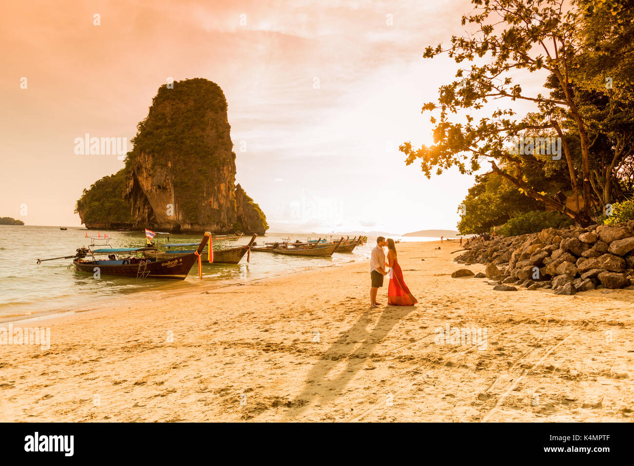 Sunset on Railay Beach in Krabi, Thailand, Southeast Asia, Asia Stock ...
