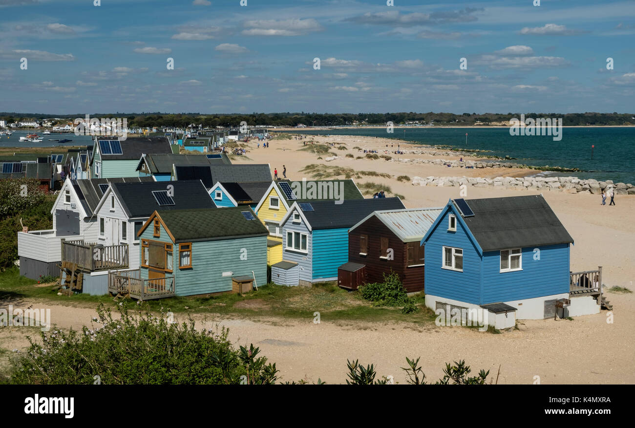 Christchurch bay beach huts hi-res stock photography and images - Alamy