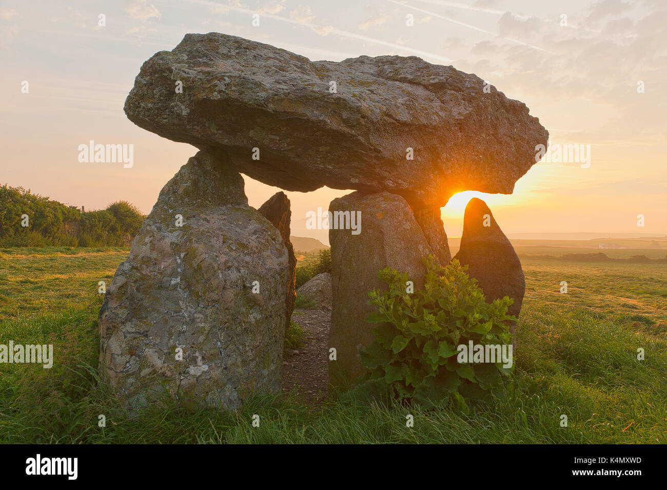 Carreg Samson Dolmen at sunrise, Abercastle, Pembrokeshire, Wales ...