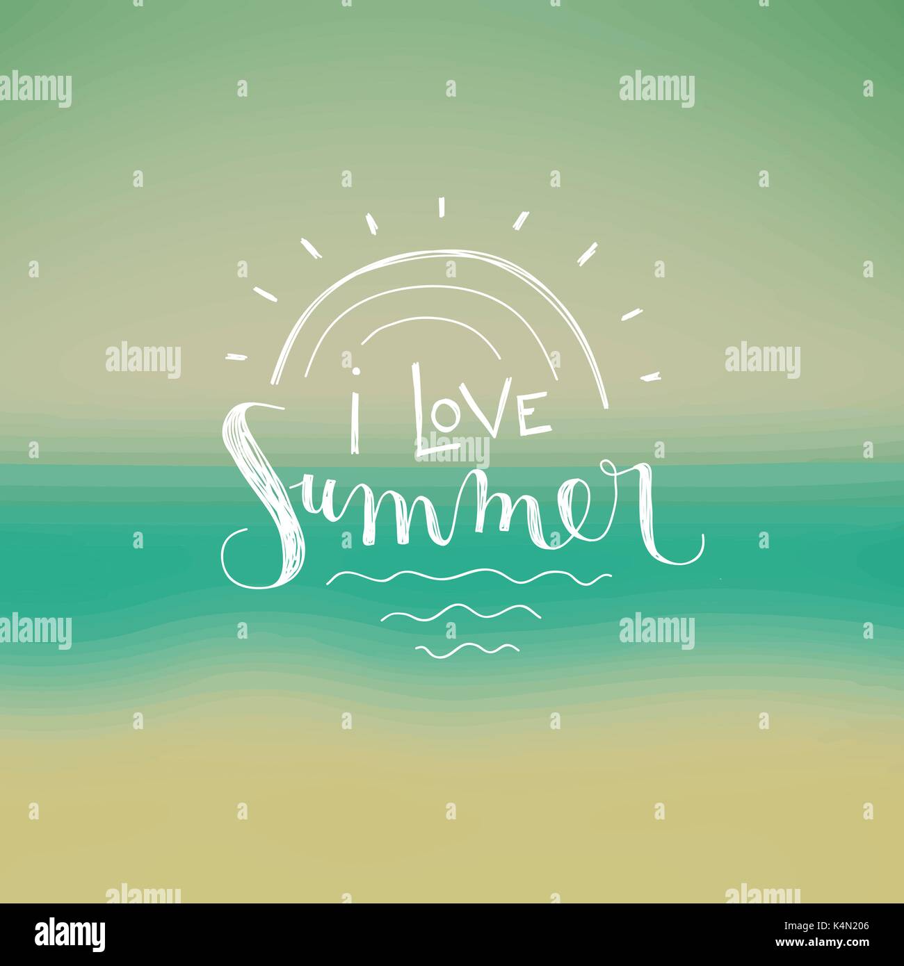 Hand Lettering Of The Quote I Love Summer Stock Vector Image And Art Alamy