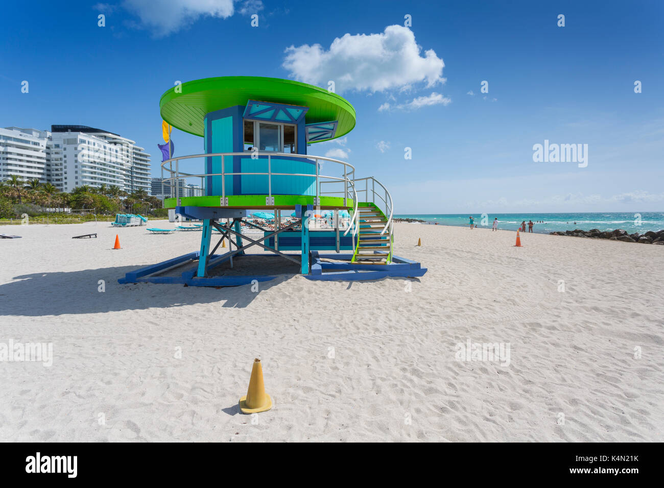 Lifeguard watchtower on South Beach, Miami Beach, Miami, Florida ...