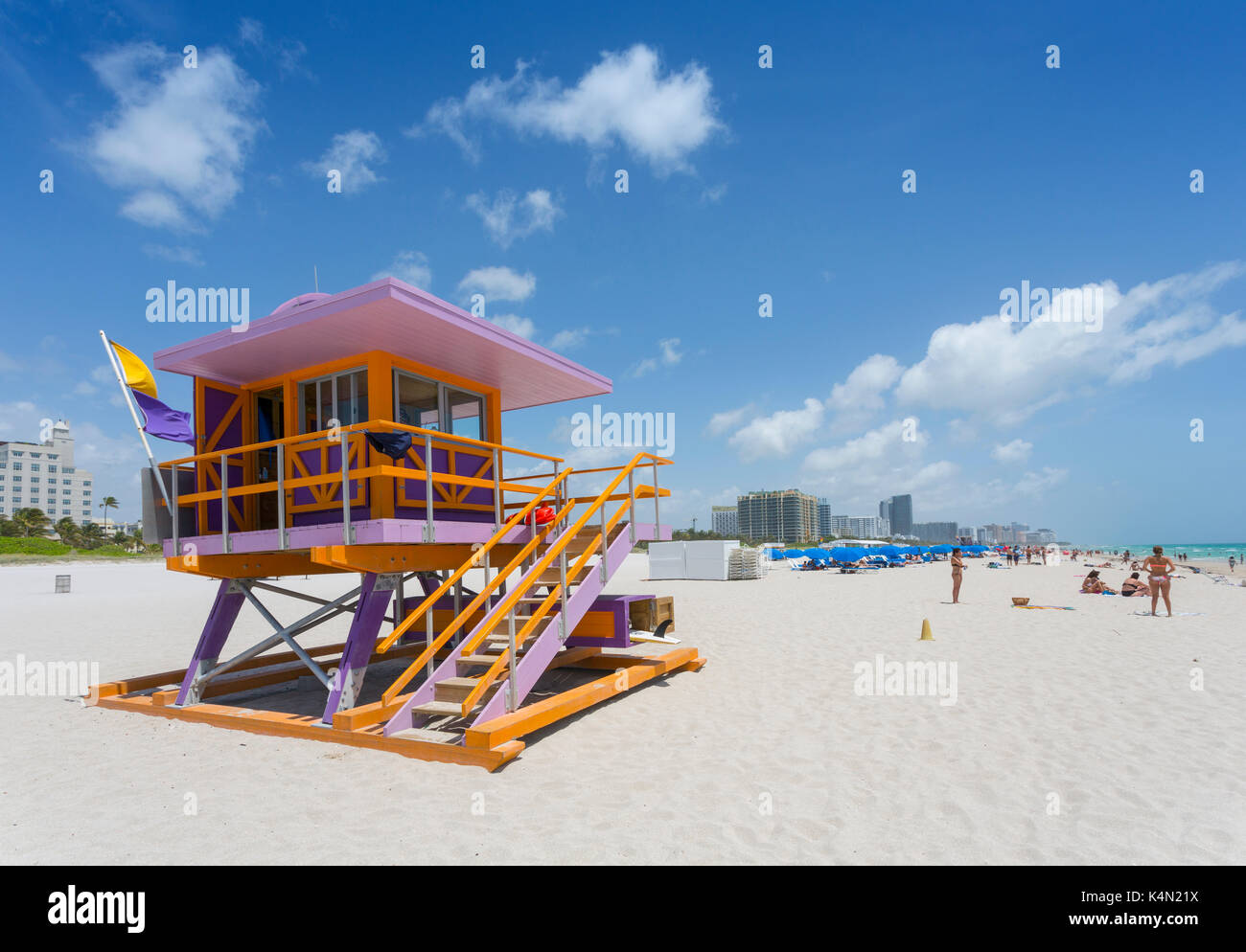 Lifeguard watchtower on South Beach, Miami Beach, Miami, Florida ...