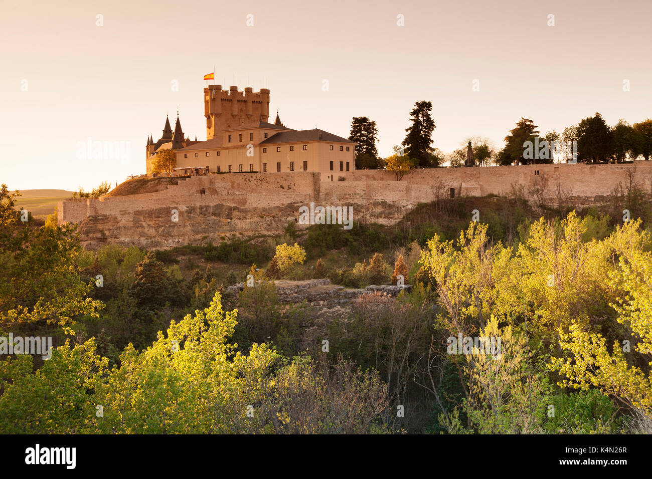 Alcazar at sunset, UNESCO World Heritage Site, Segovia, Castillia y ...