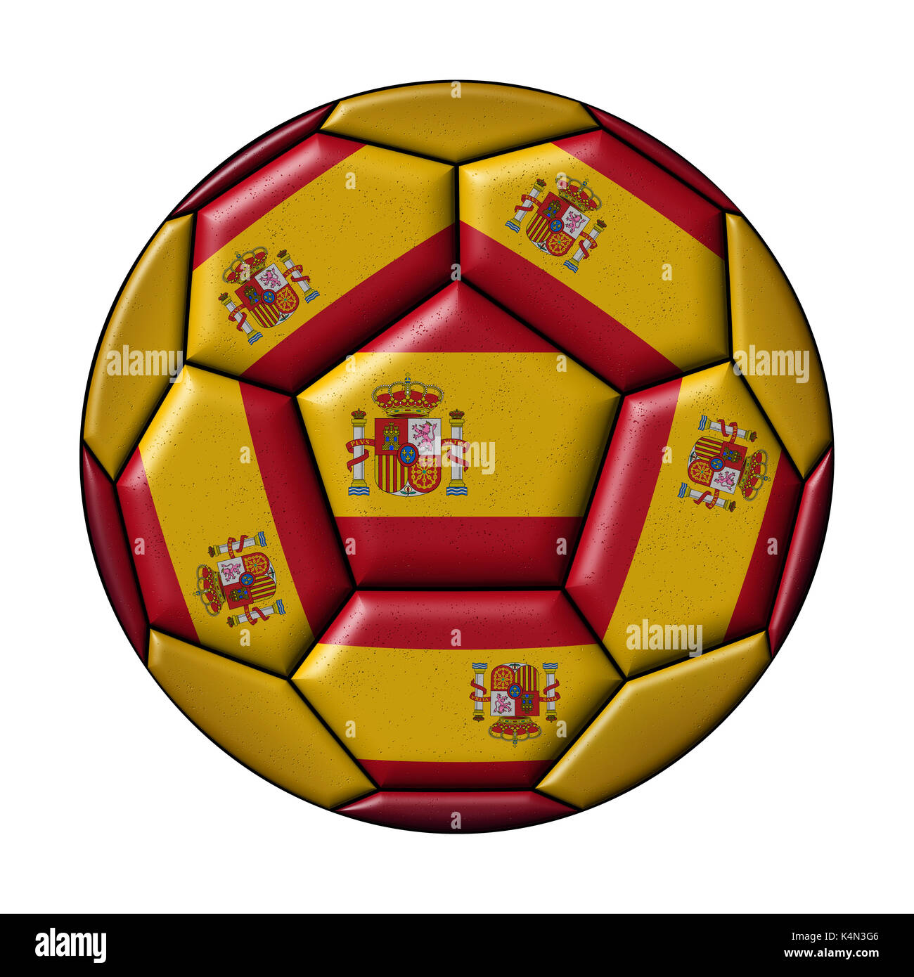 Soccer ball with Spanish flag isolated on white background Stock Photo ...