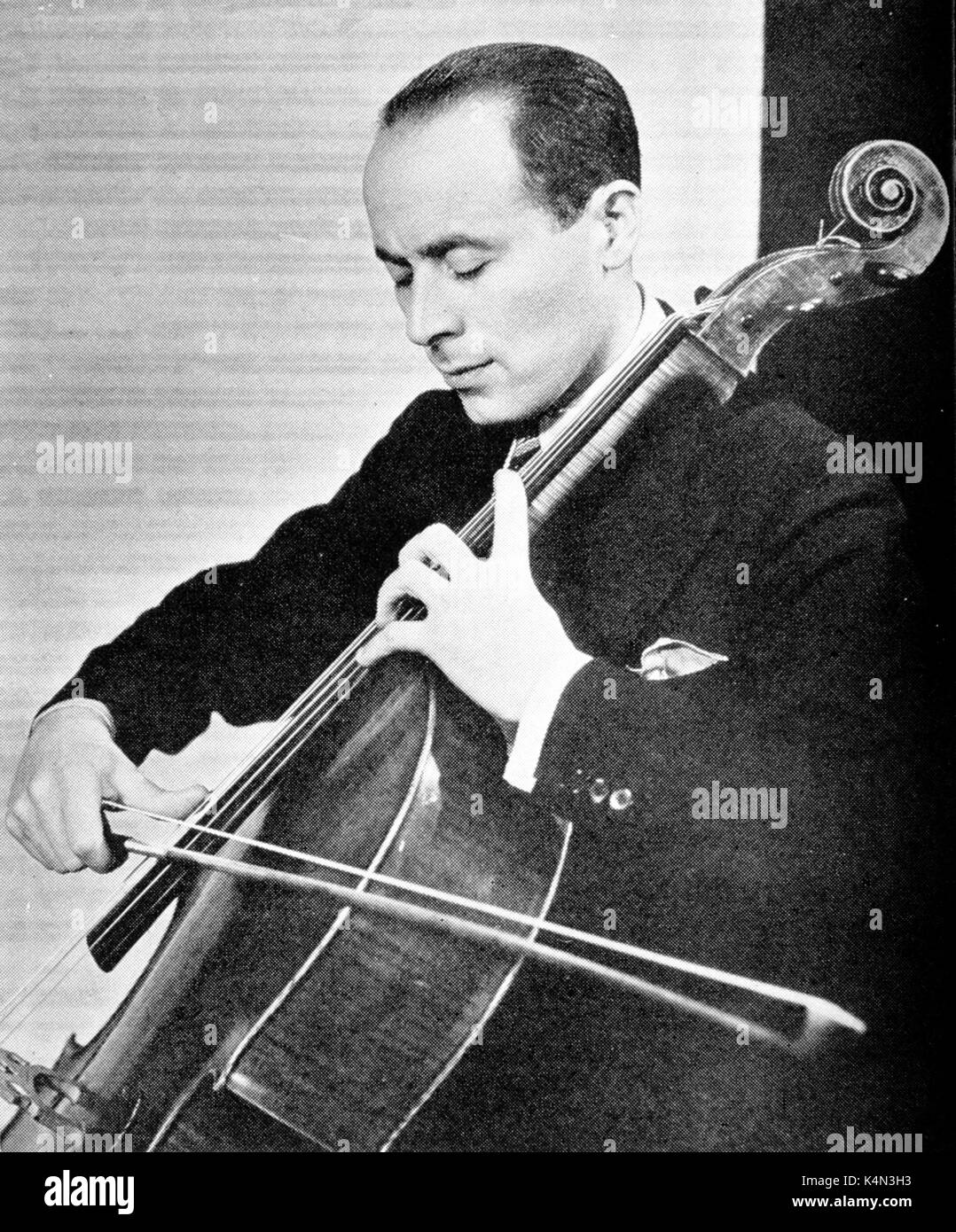 Emanuel Feuermann playing the cello in 1936. Austrian-born American ...