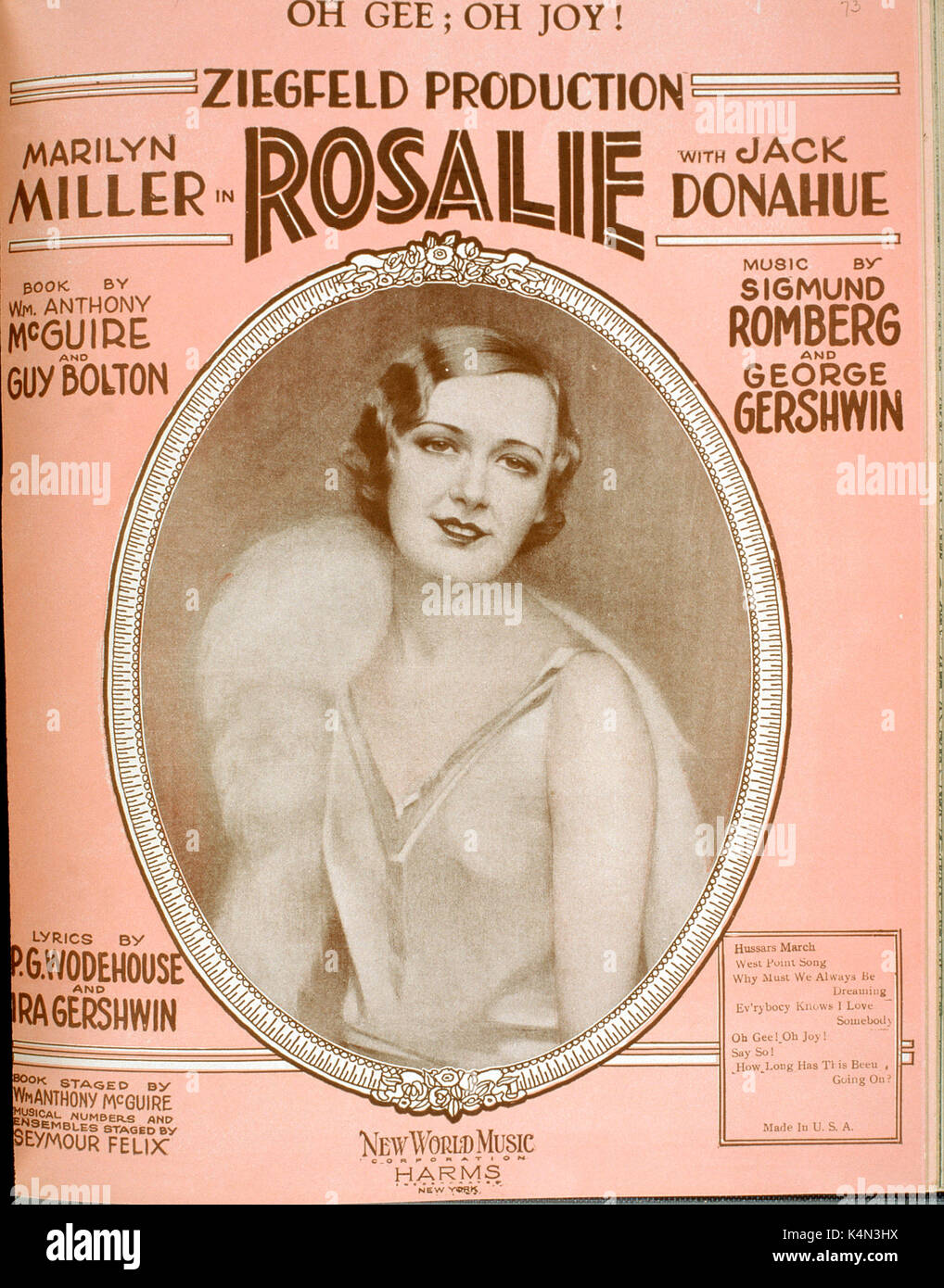 George Gershwin's 'Rosalie', score cover. Music by George Gershwin and ...