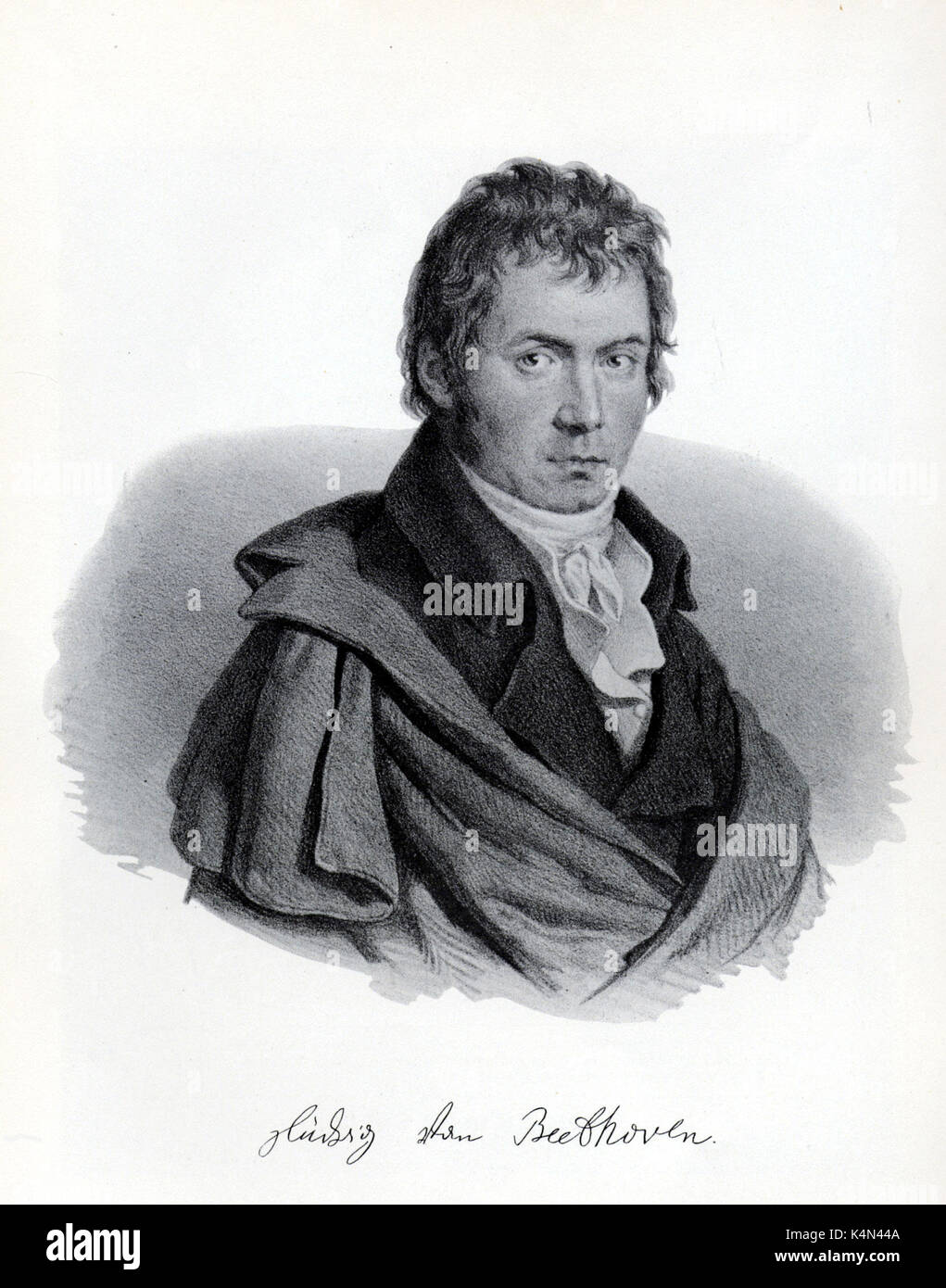 Ludwig van Beethoven as a young man. German composer 1770-1827 Stock ...