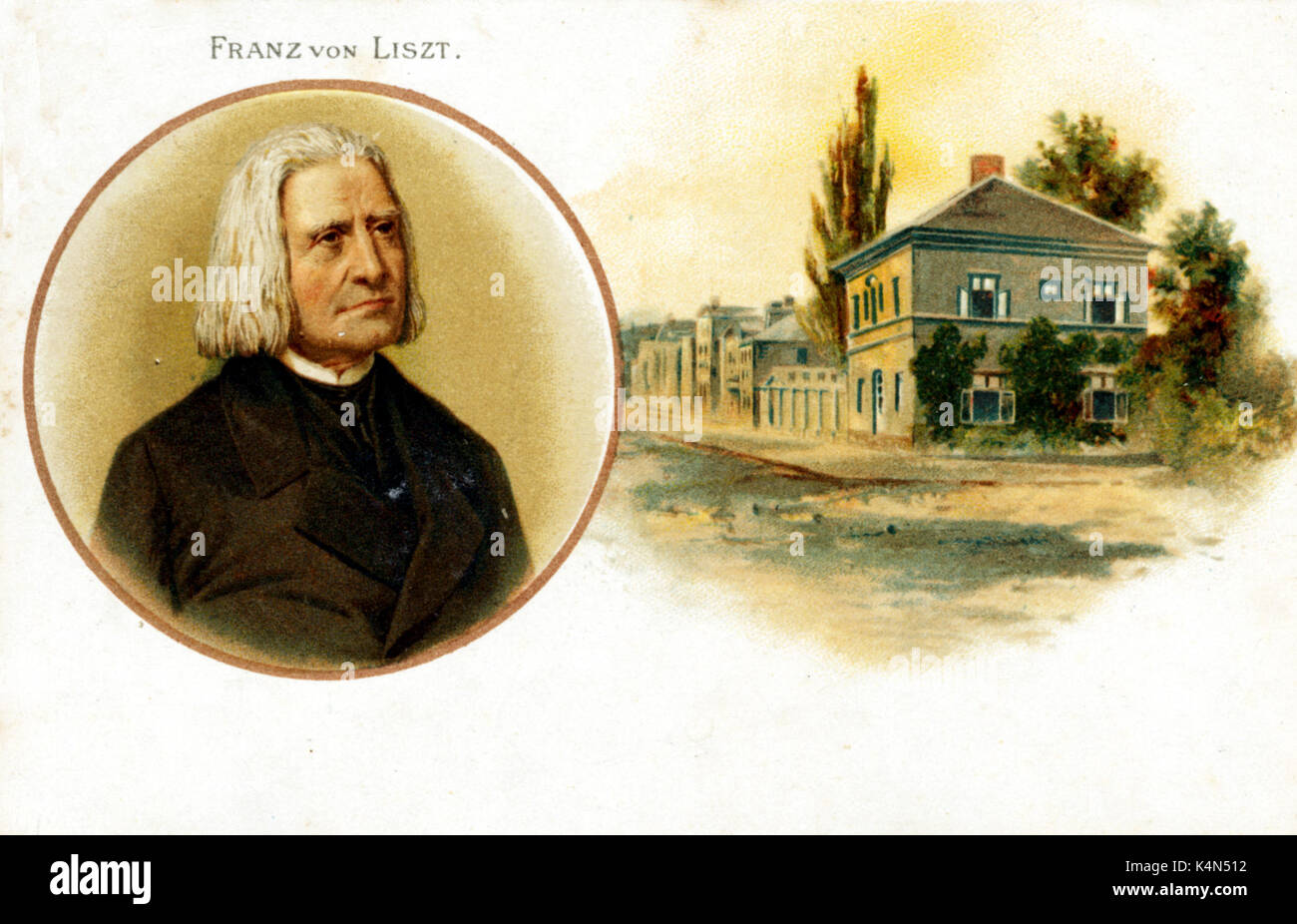 Franz Liszt and his home in Weimar. Hungarian pianist and composer 22 ...