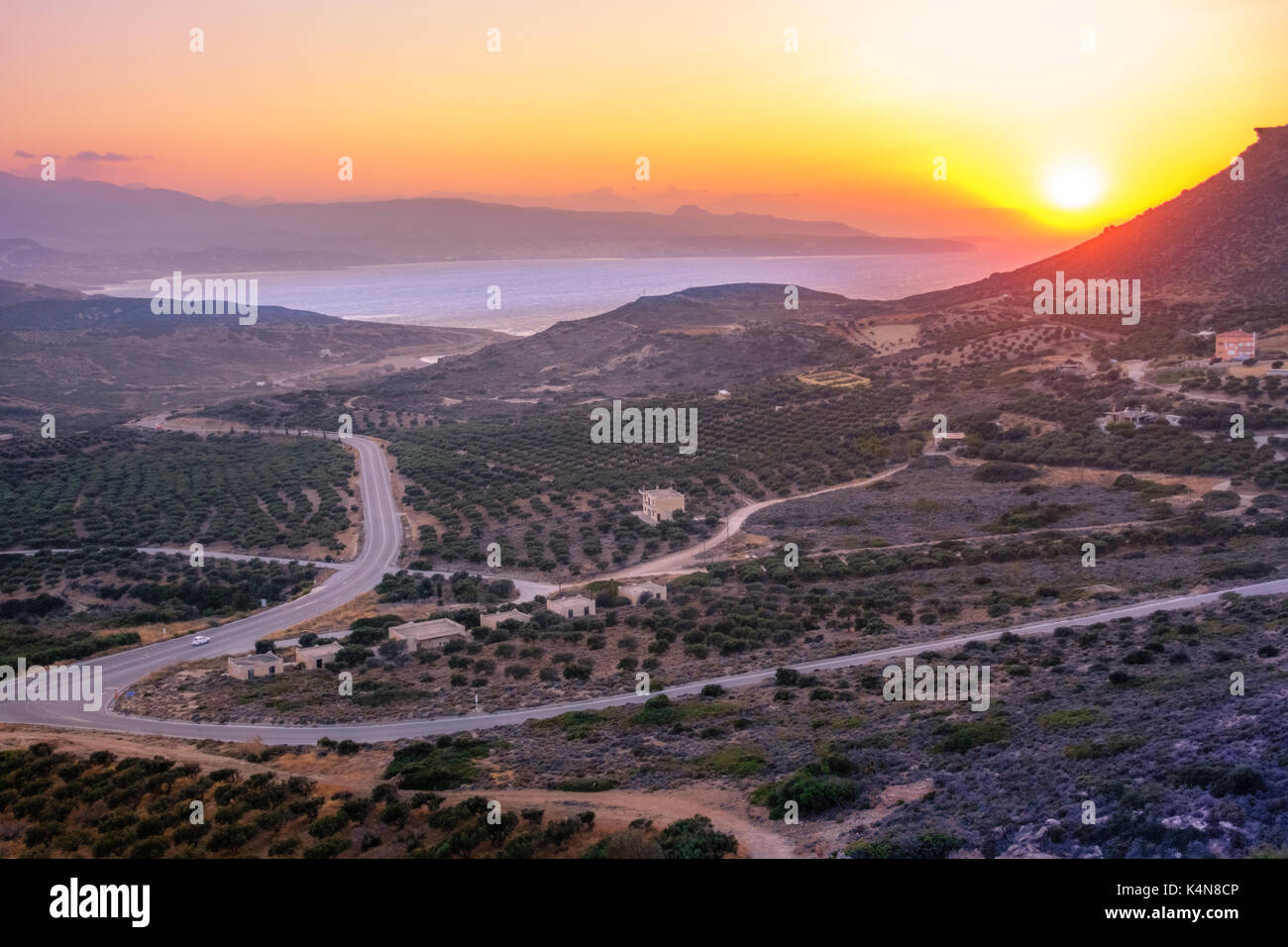 Greek sunset landscape hi-res stock photography and images - Alamy