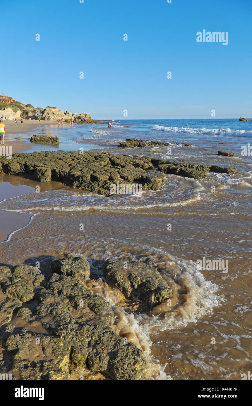 Gale beach durig summer in Albufeira. Portugal Stock Photo - Alamy