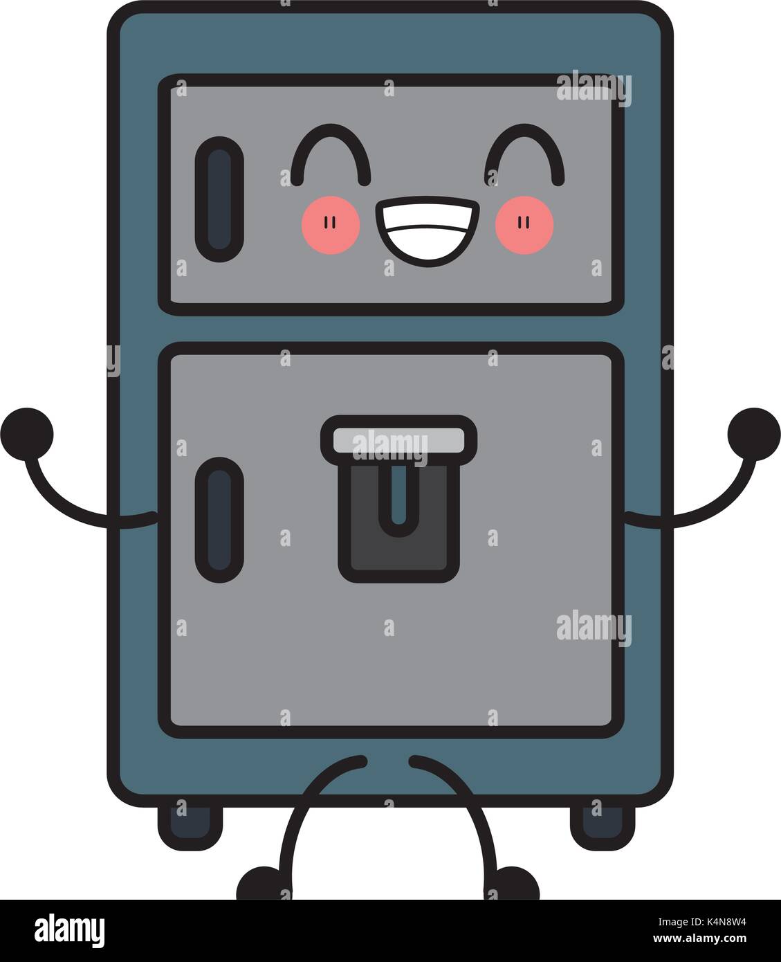Fridge kitchen appliance cute kawaii cartoon Stock Vector Image & Art ...