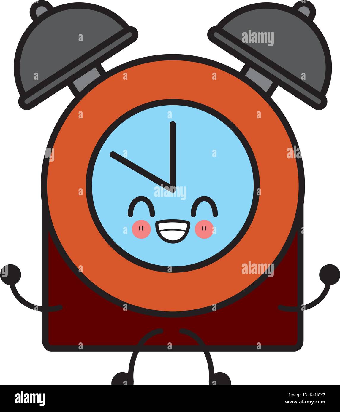 Clock with bells cute kawaii cartoon Stock Vector Image & Art - Alamy