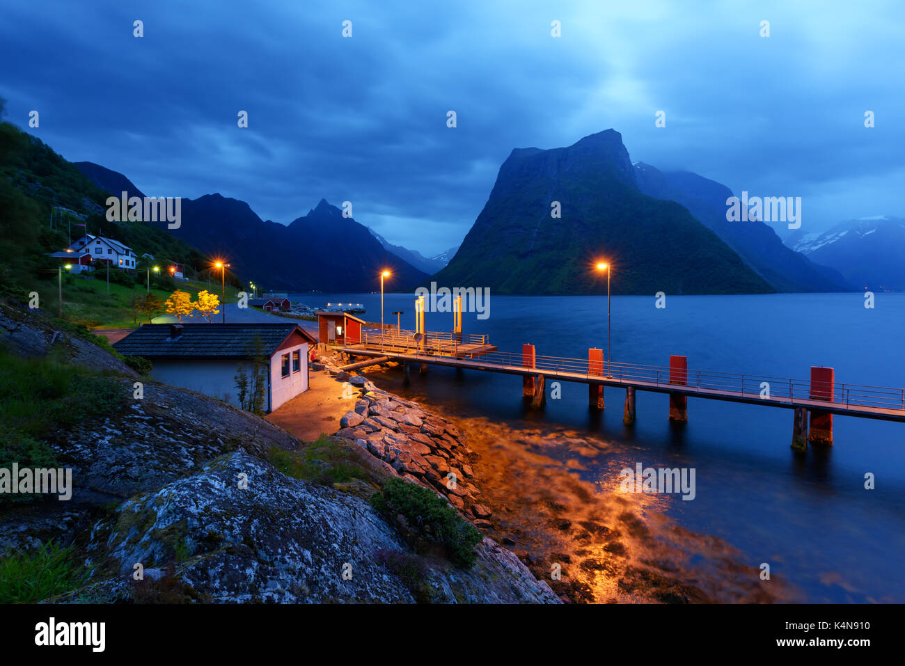 Urke village and Hjorundfjorden fjord Stock Photo - Alamy
