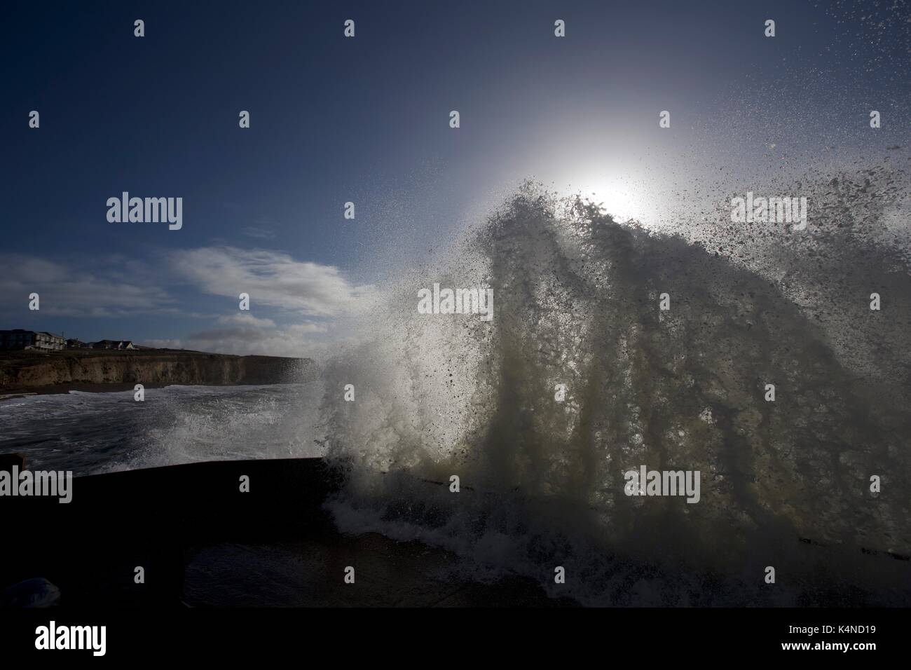 Storm causes huge waves hi-res stock photography and images - Alamy
