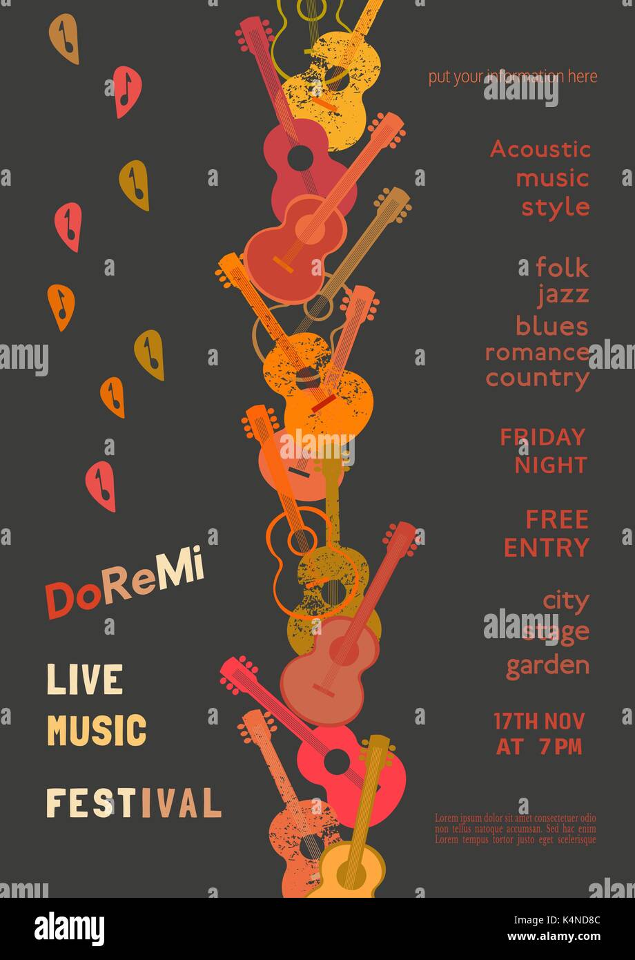 Fall Music Template Design Poster Stock Vector Image & Art - Alamy