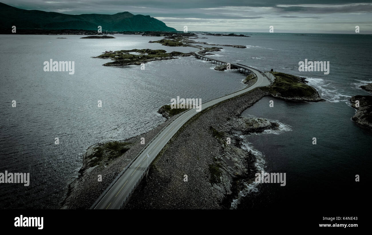 Atlantic road Norway background Stock Photo - Alamy