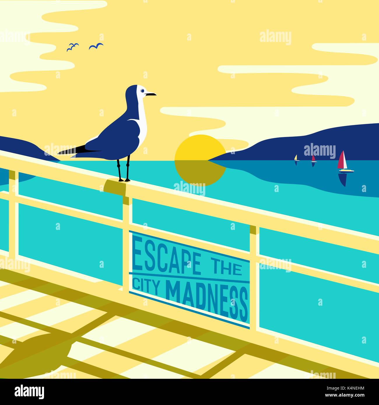 Escape the city madness Stock Vector Image & Art - Alamy