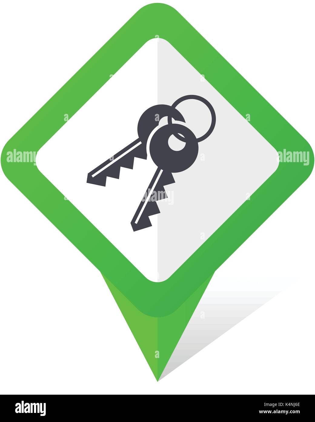 Keys green square pointer vector icon in eps 10 on white background ...