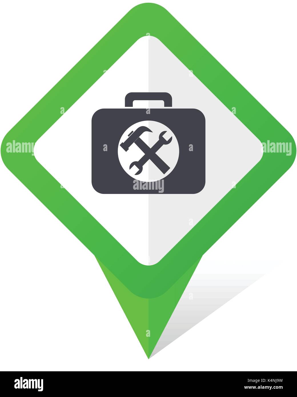 Toolkit green square pointer vector icon in eps 10 on white background ...