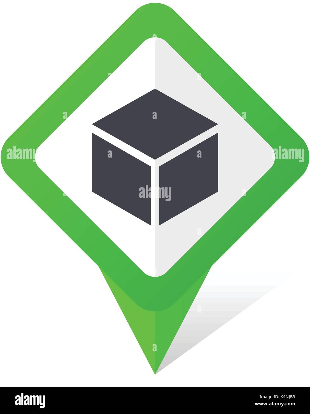 Box green square pointer vector icon in eps 10 on white background with ...